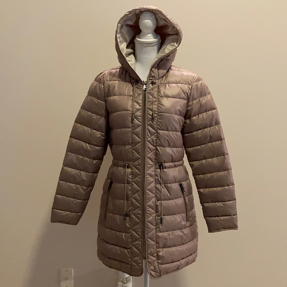 Kenneth Cole Women’s Hooded Puffer Parka Coat - Gem